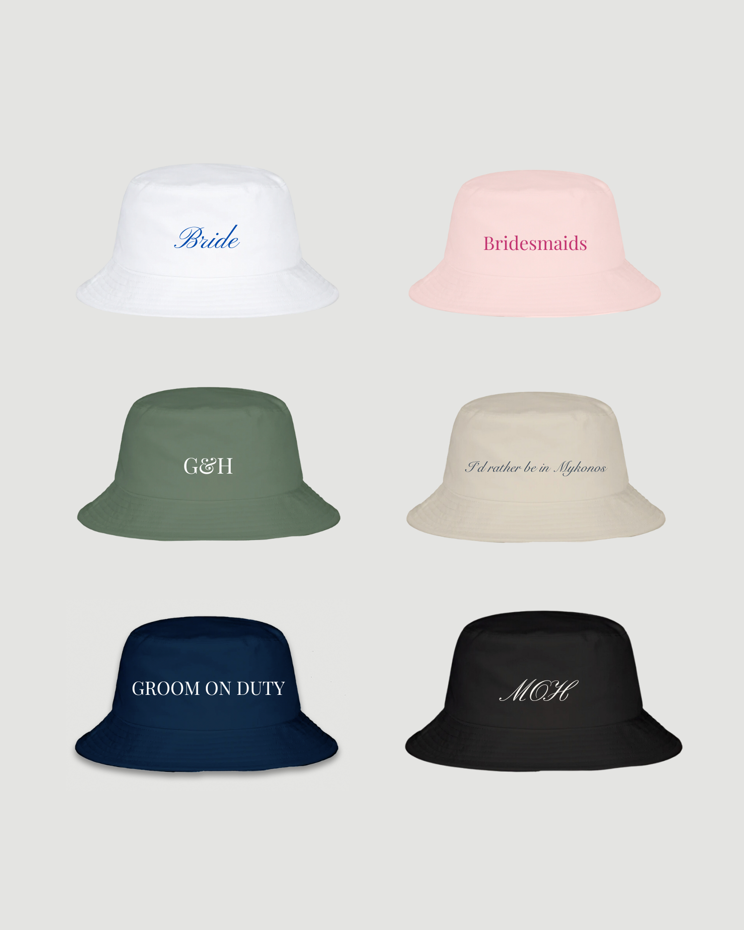 Personalised Bucket Hat Bundles – Gigi & Olive